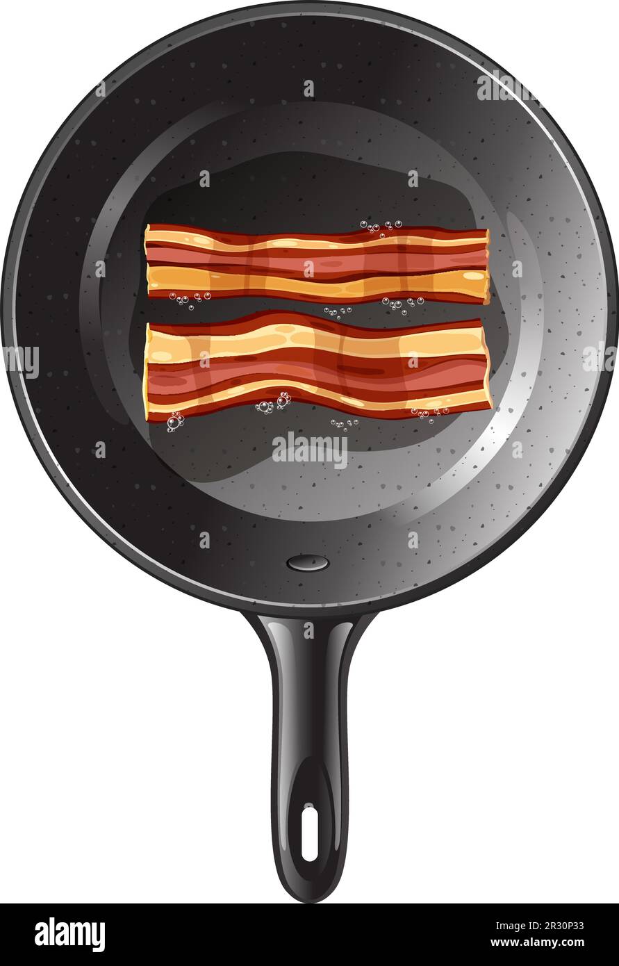 Fried bacon in the pan illustration Stock Vector Image & Art - Alamy