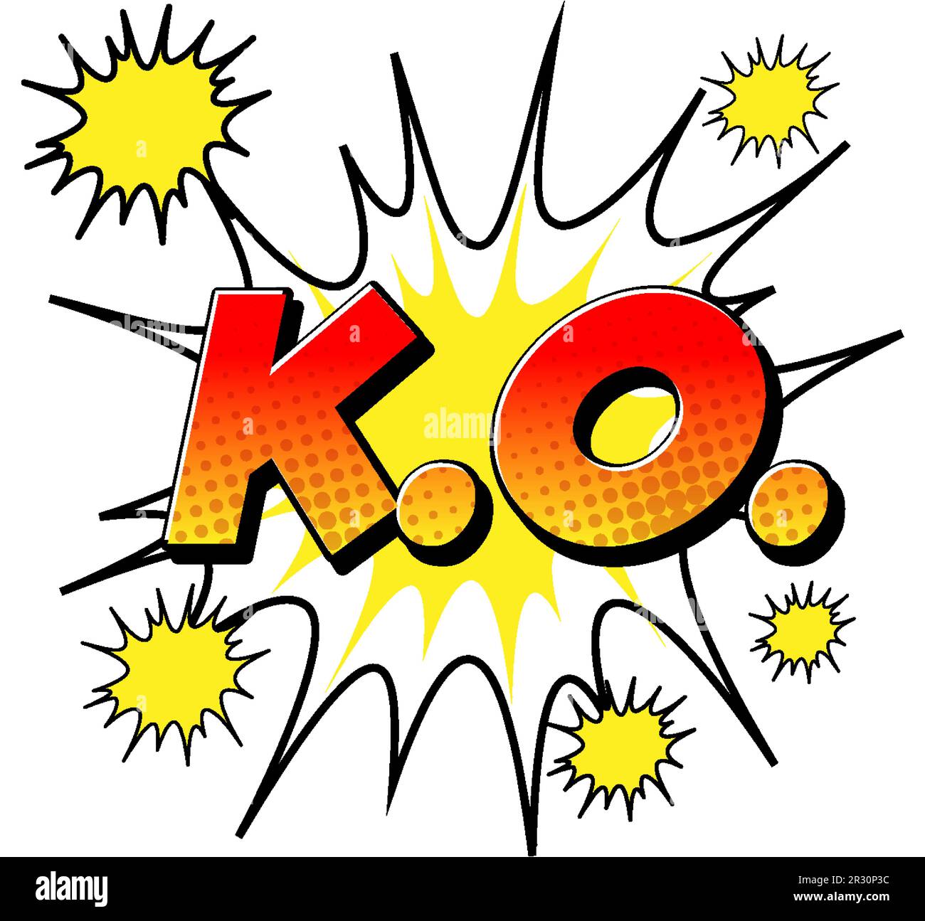 KO retro comic speech bubble and effect in pop art style illustration ...