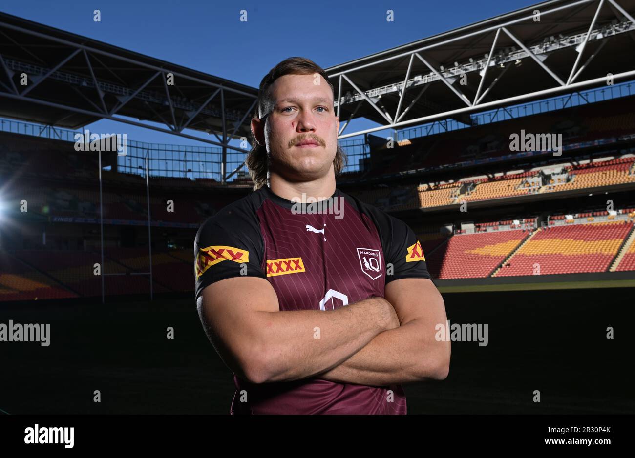 Reuben Cotter of the Maroons poses for a photograph during the 2023 ...