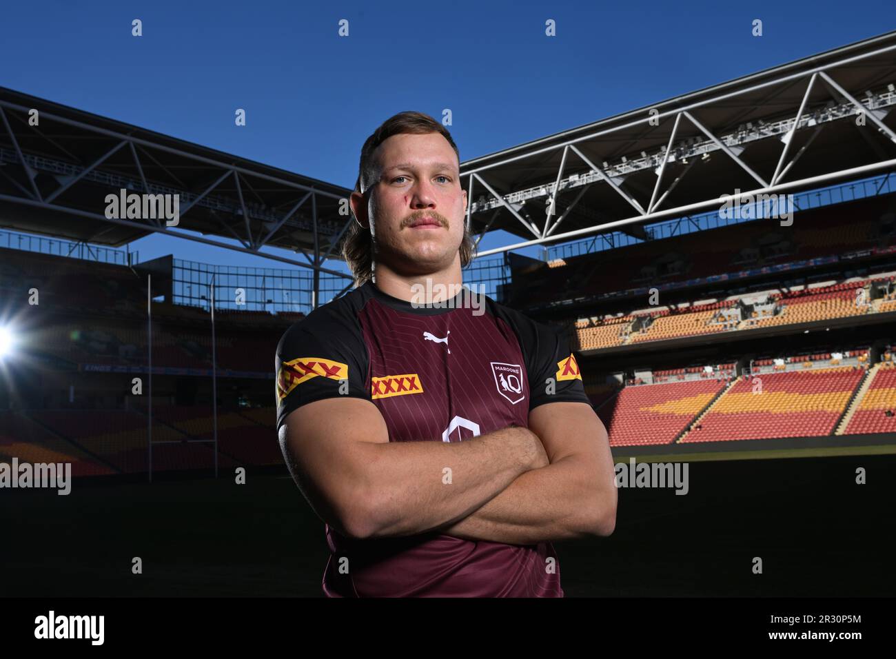 Reuben Cotter of the Maroons poses for a photograph during the 2023 ...