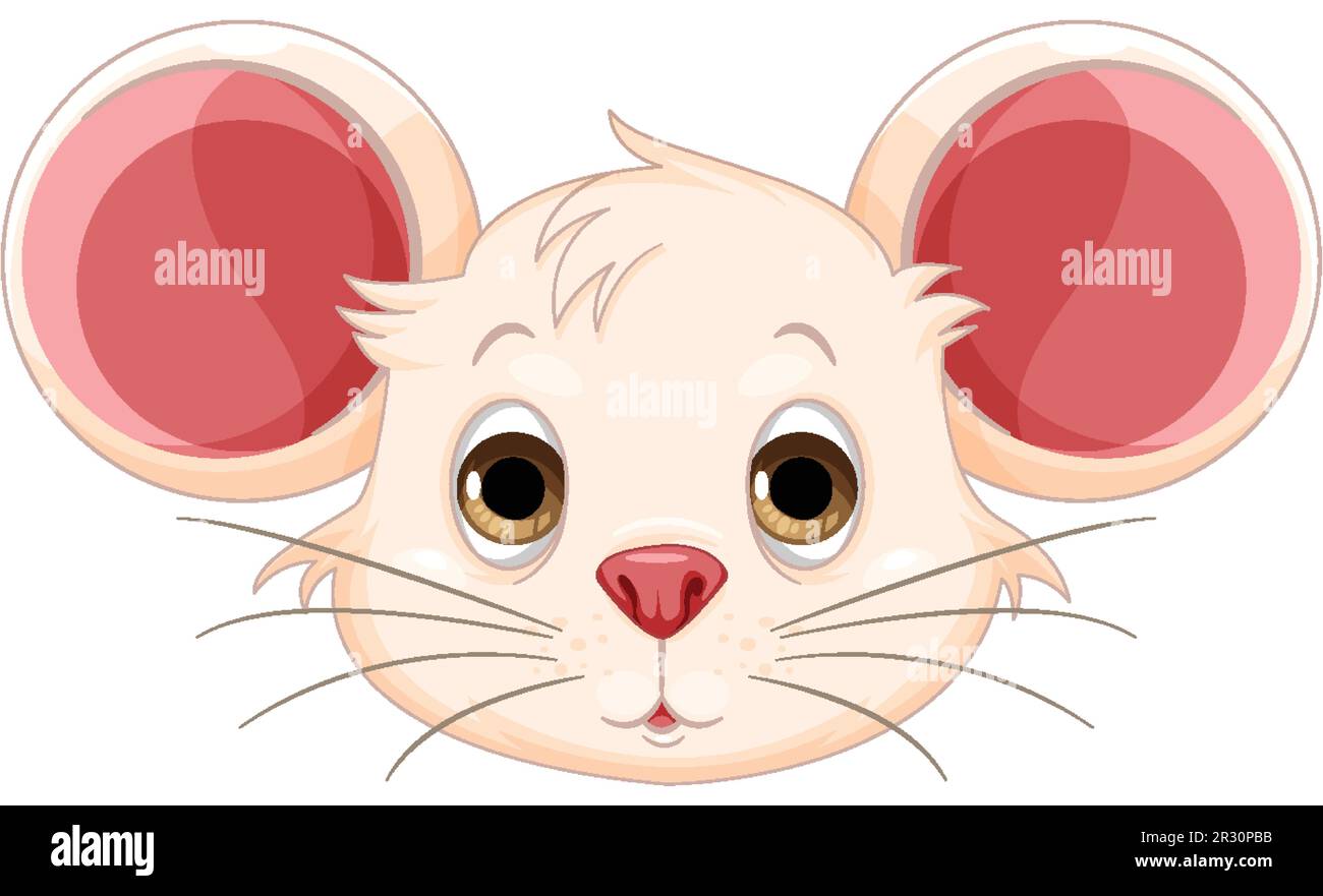 Cute mouse cartoon head isolated illustration Stock Vector Image & Art ...