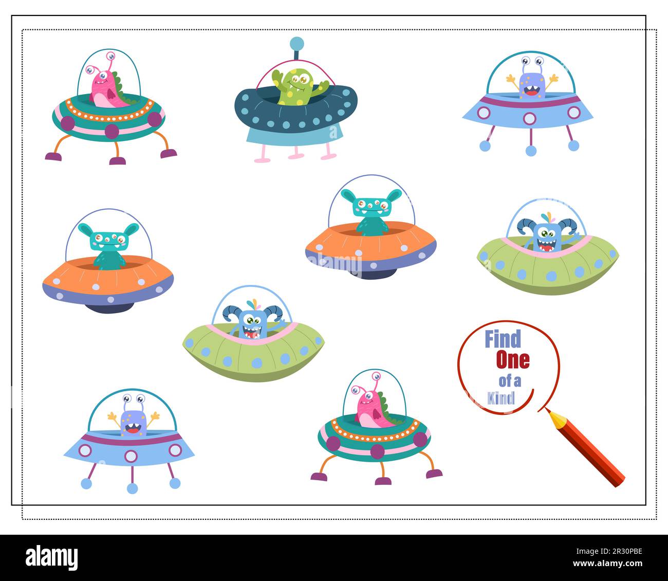 Find a couple, educational game for kids, cartoon monsters, aliens ...