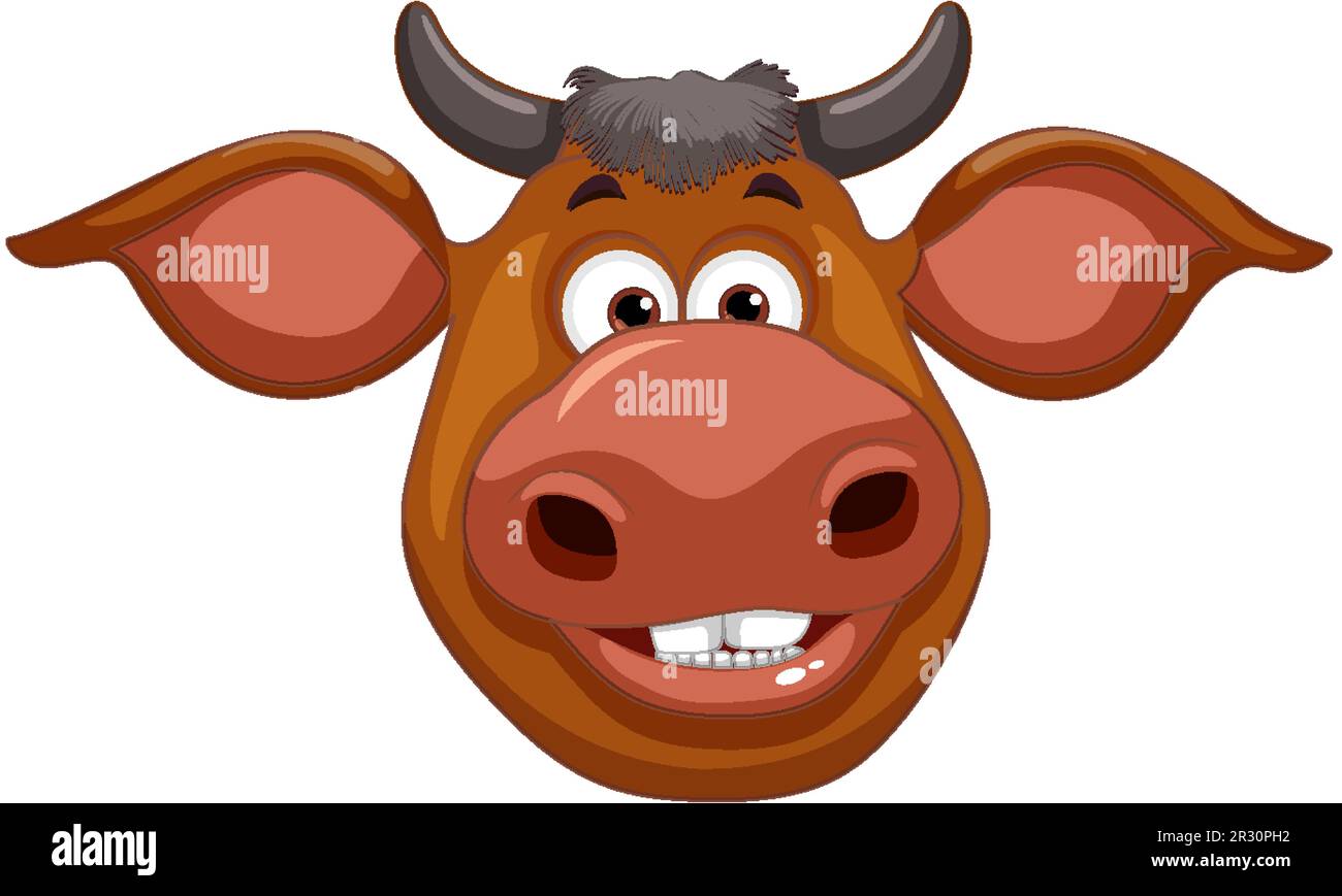 Cute cow face cartoon illustration Stock Vector Image & Art - Alamy