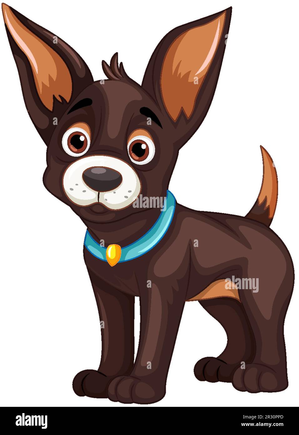 Cute dog cartoon character standing illustration Stock Vector Image ...