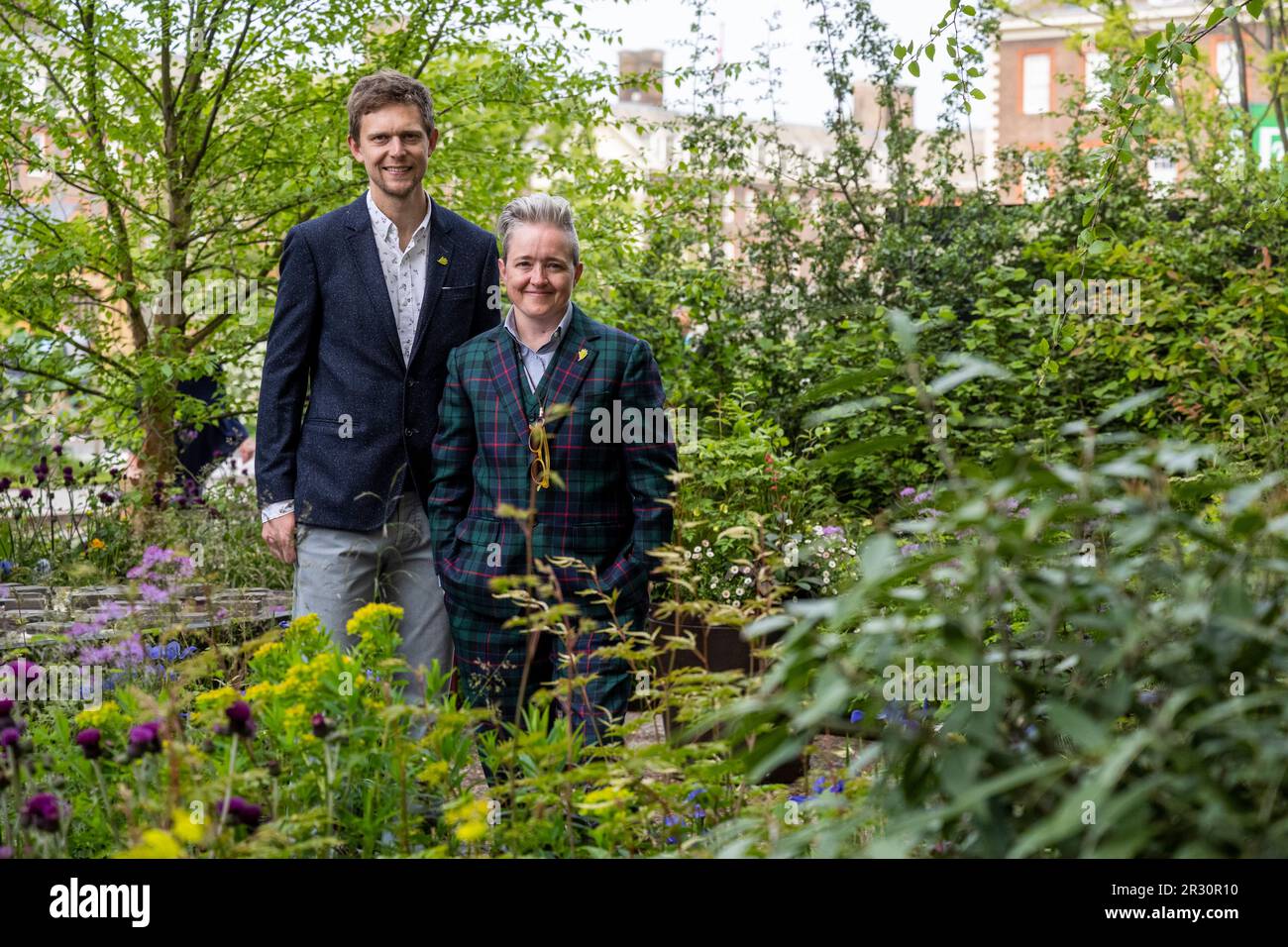 London, UK. 22 May 2023. Designers Charlotte Harris and Hugo Bugg in ...