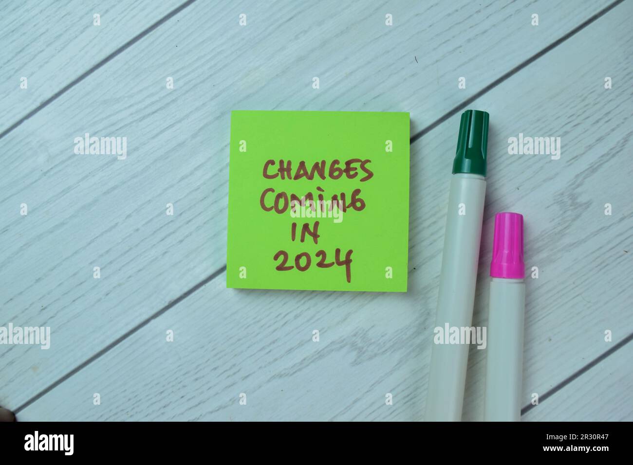 Concept of Changes Coming in 2024 write on sticky notes isolated on ...