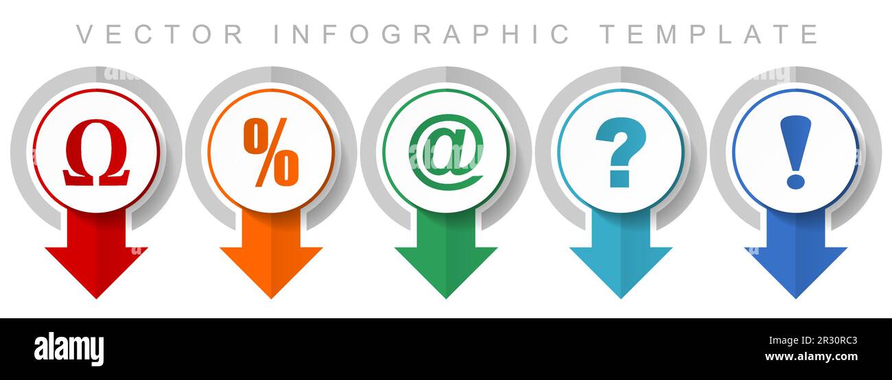 Symbols icon set, miscellaneous pointer icons such as omega, percent ...