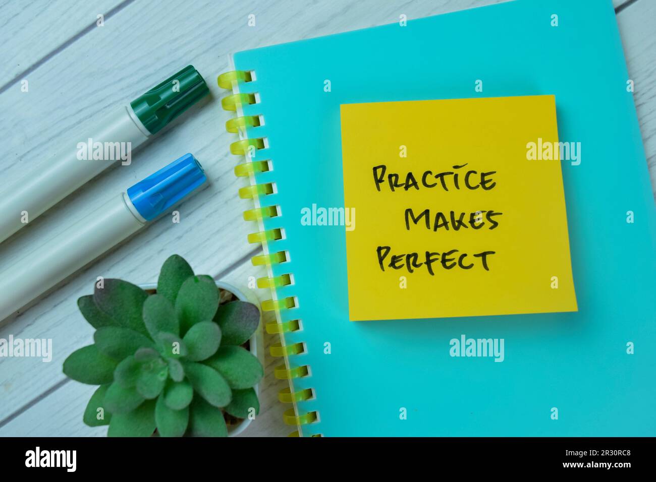 Practice makes perfect handwritten on hi-res stock photography and ...