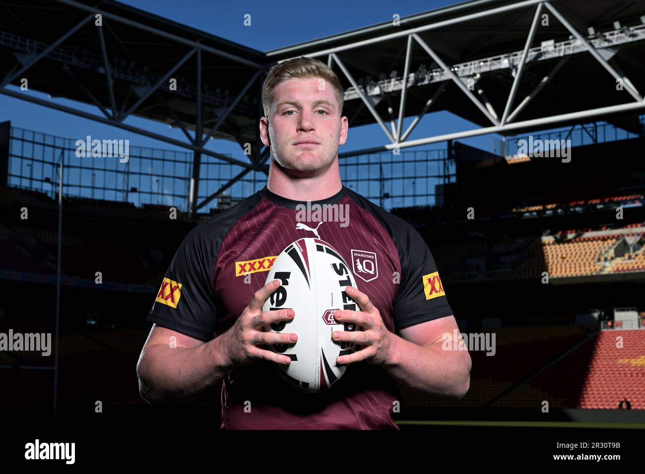 Thomas Flegler of the Maroons poses for a photograph during the 2023 ...