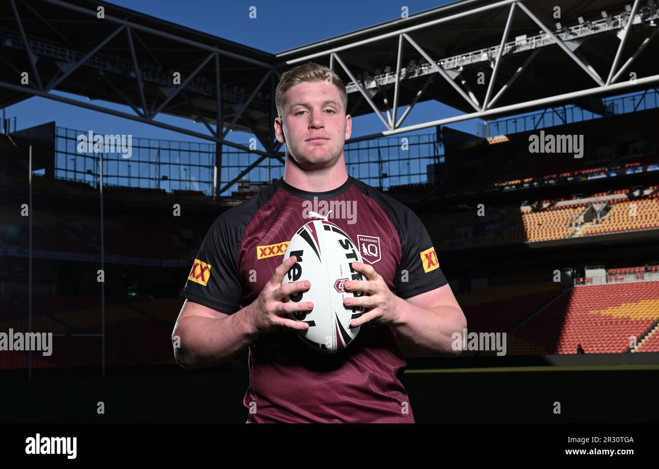 Thomas Flegler of the Maroons poses for a photograph during the 2023 ...