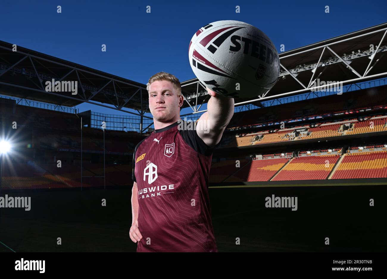 Thomas Flegler of the Maroons poses for a photograph during the 2023 ...