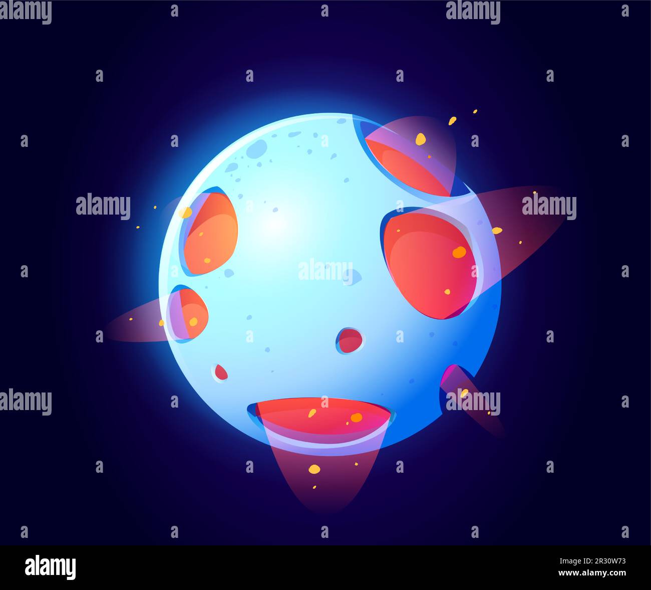 Fantasy space planet for ui galaxy game. Vector cartoon icon of magic ...