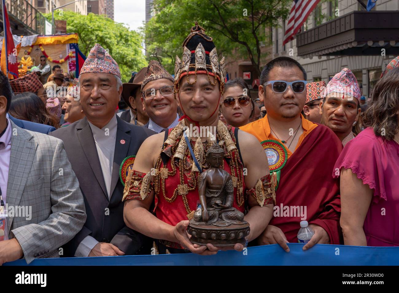 New York, United States. 21st May, 2023. A Buddhist monk participates ...