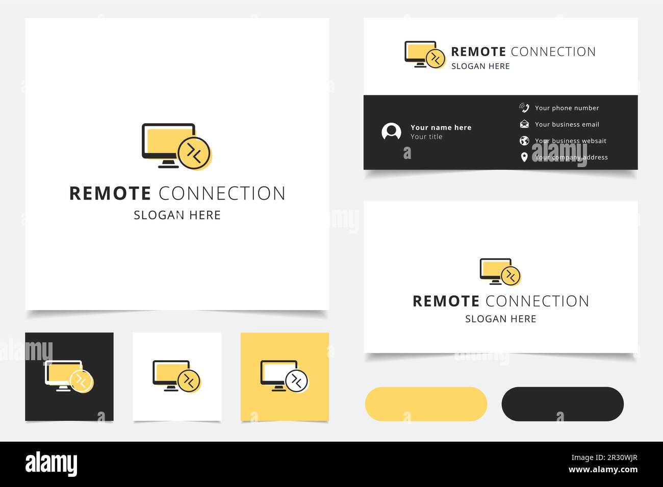 Remote connection logo design with editable slogan. Branding book and ...