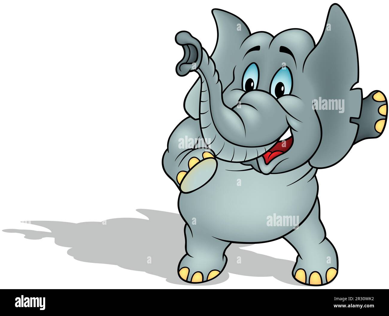 Gray Surprised Elephant with Open Mouth Stock Vector Image & Art - Alamy