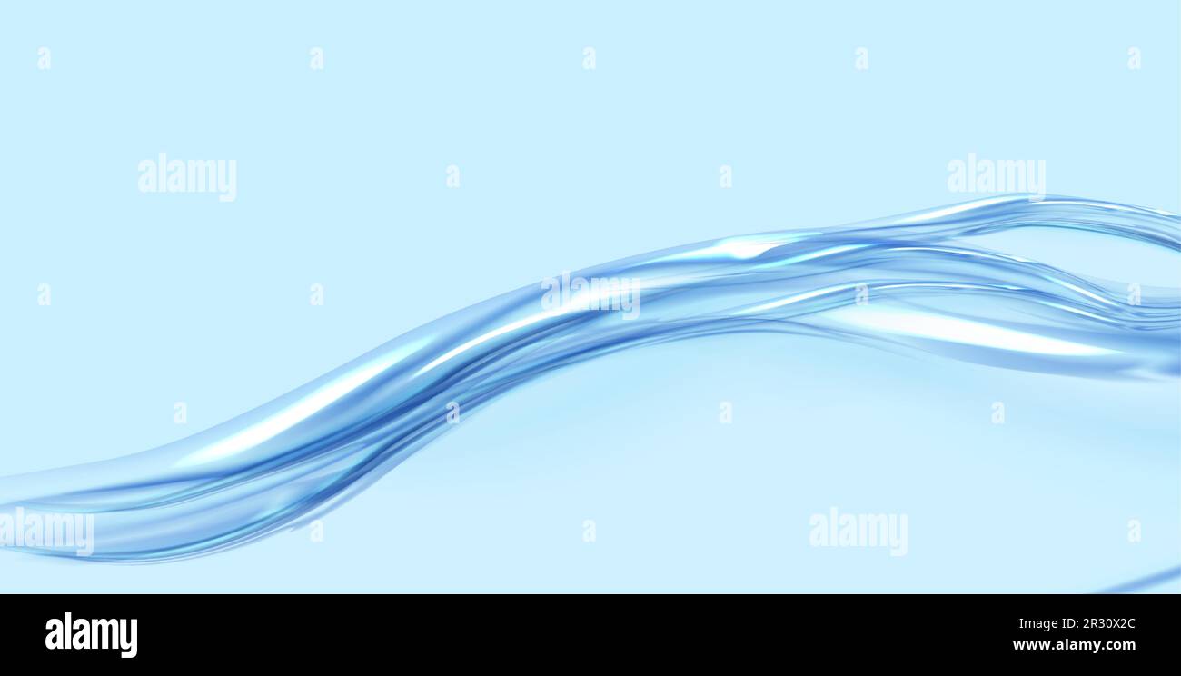 Fresh clean water flowing wave. Vector illustration with realistic ...