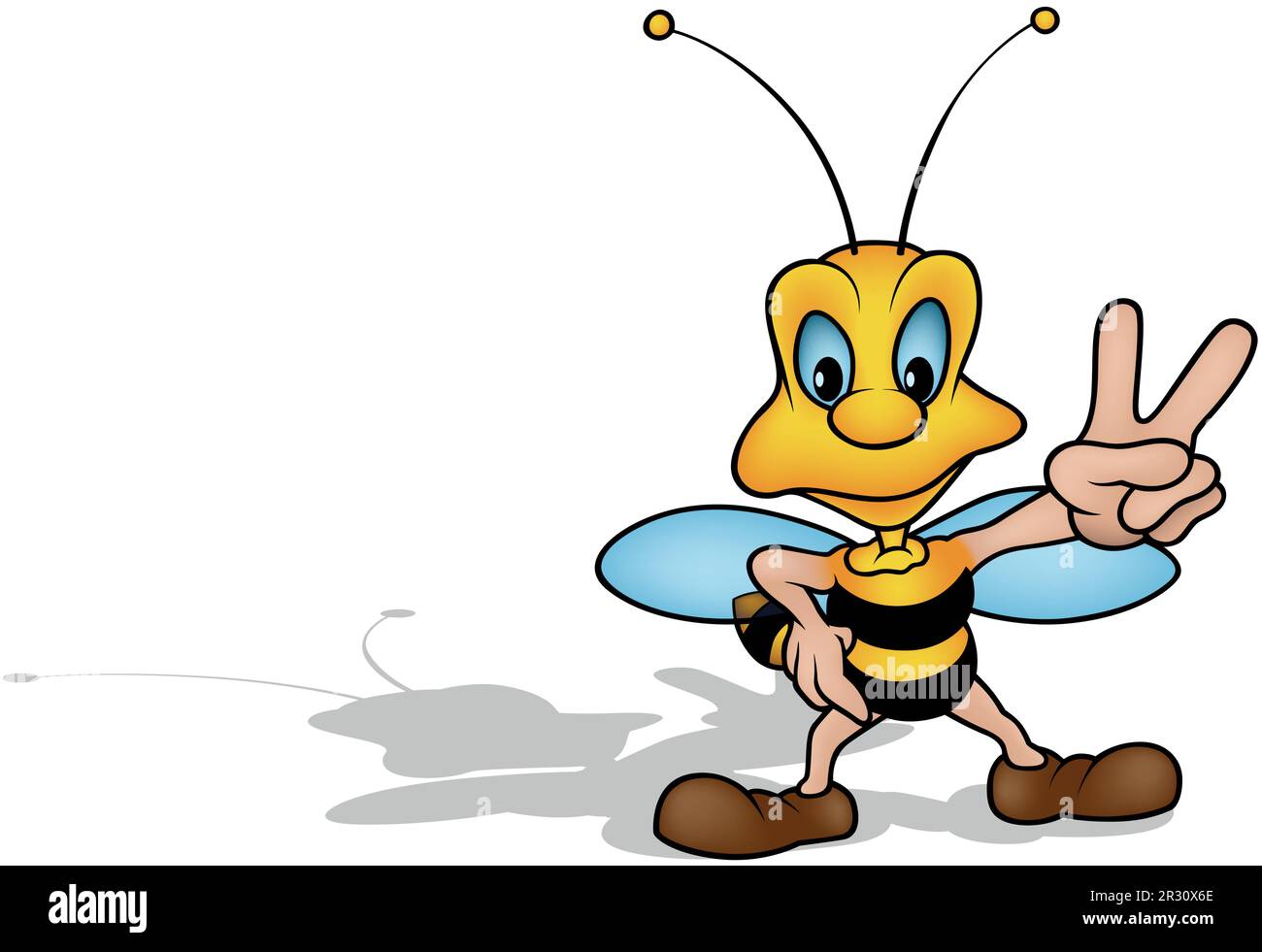 Bee with Blue Eyes Shows Victory Stock Vector Image & Art - Alamy