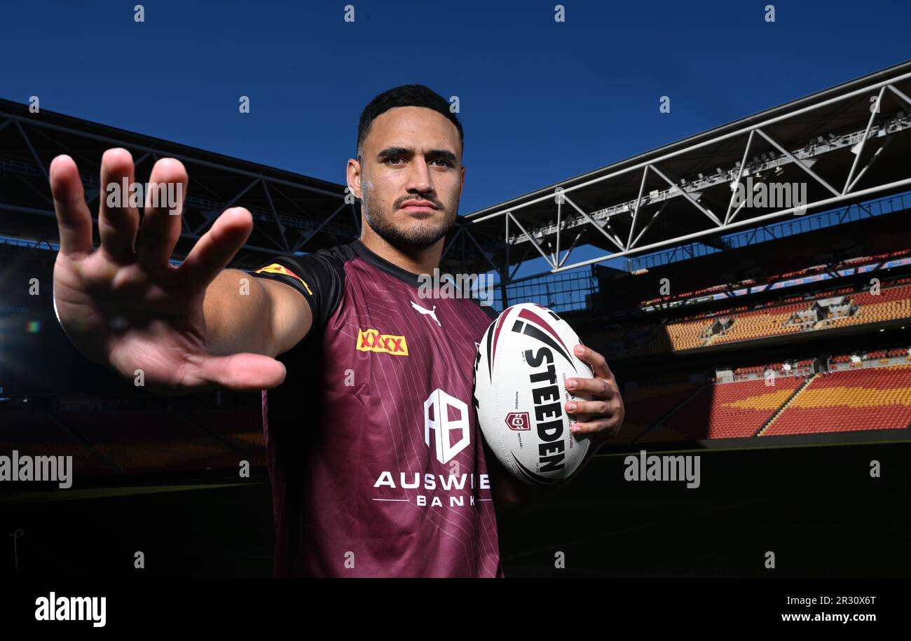 Valentine Holmes of the Maroons poses for a photograph during the 2023 ...
