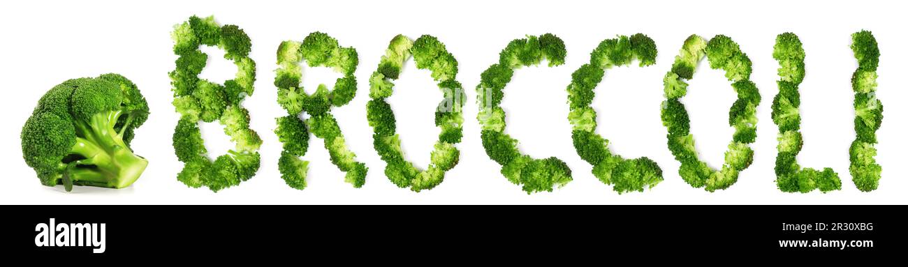 Broccoli Letters isolated on white Background Stock Photo - Alamy