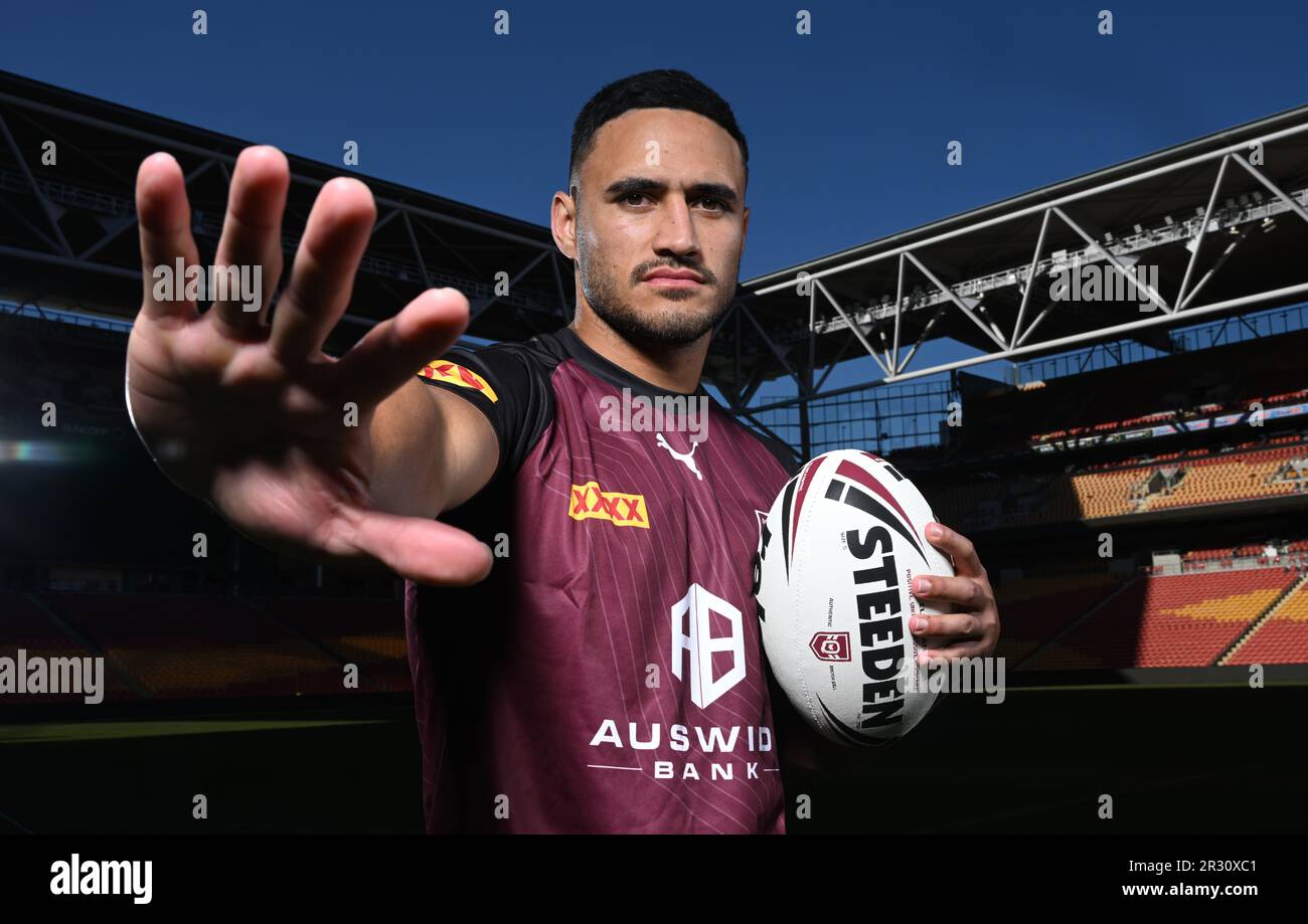 Valentine Holmes of the Maroons poses for a photograph during the 2023 ...
