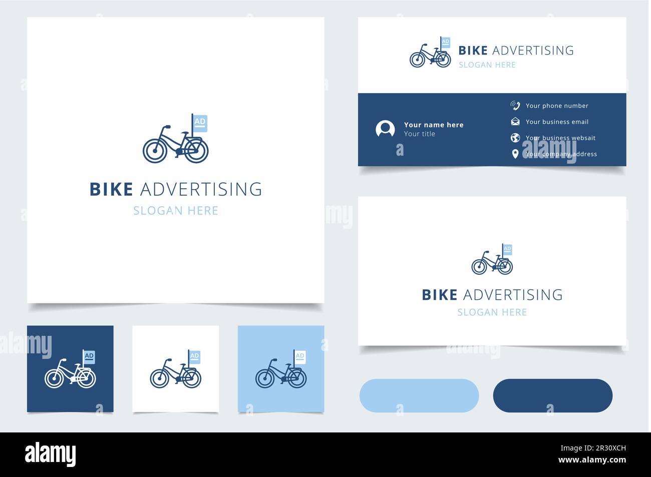 Bike advertising logo design with editable slogan. Branding book and ...