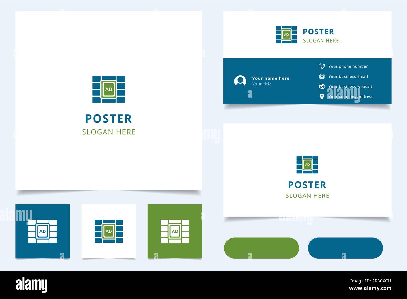 Poster logo design with editable slogan. Branding book and business ...