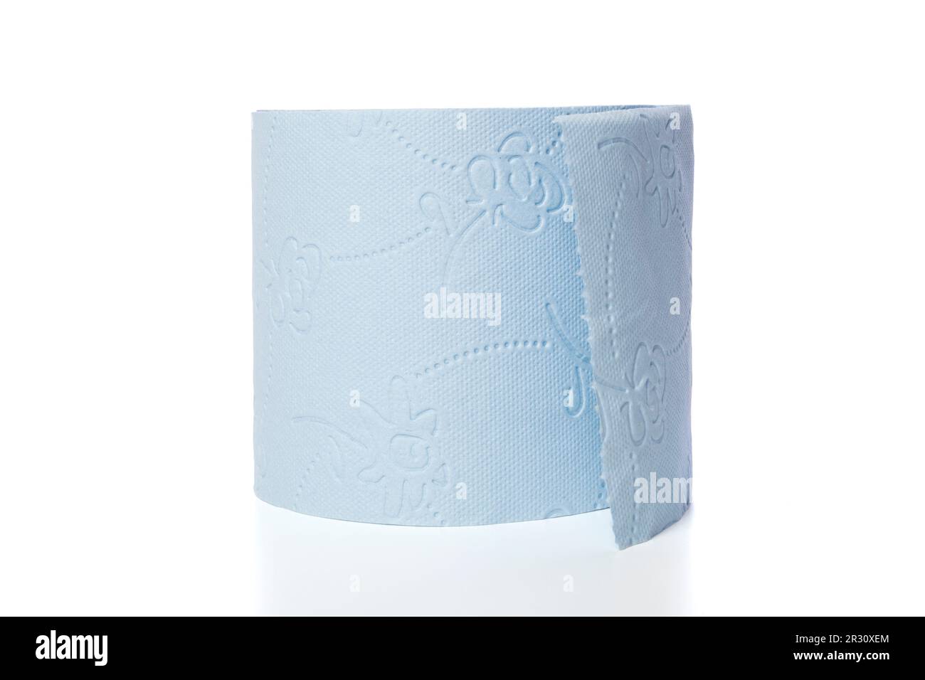 Roll of blue toilet paper isolated on white background Stock Photo - Alamy