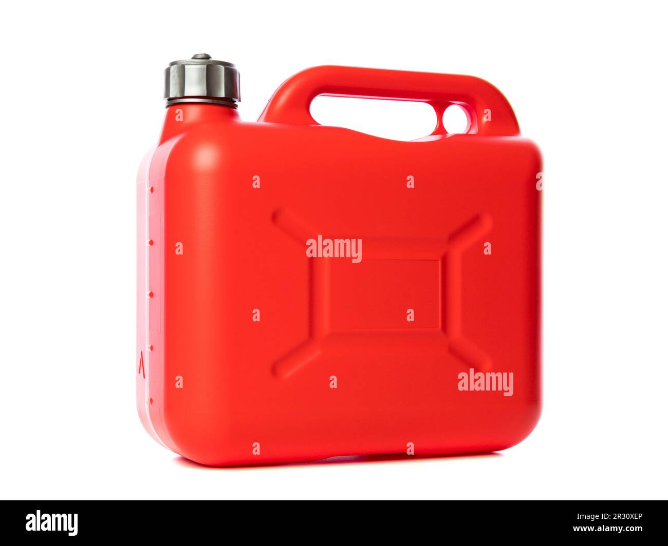 Red plastic gasoline can isolated on white background Stock Photo - Alamy