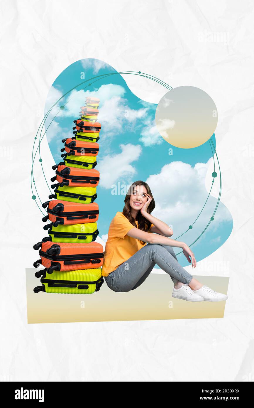 Poster pop creative sketch picture image collage of lovely pretty girls ...