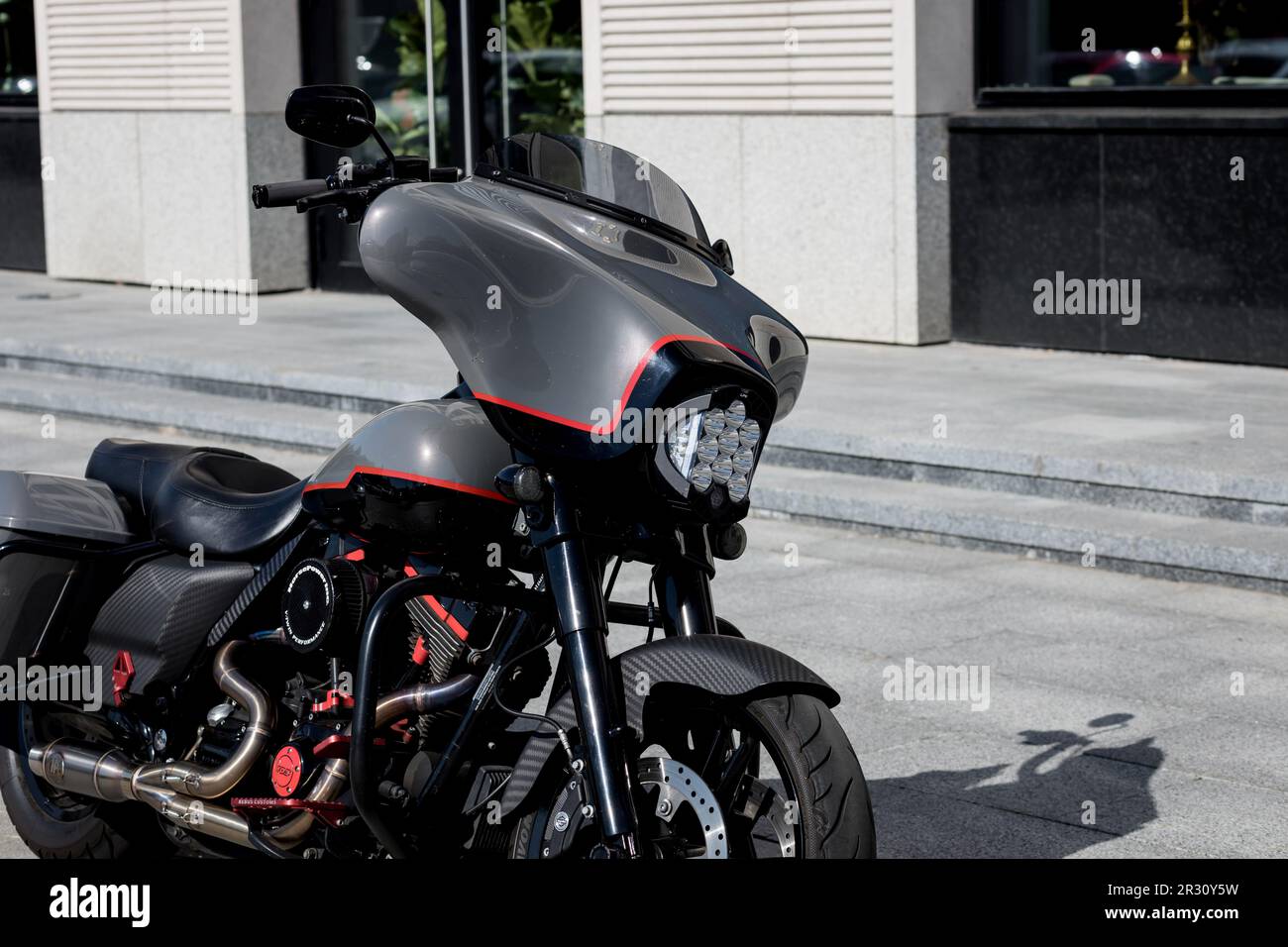 Minsk, Belarus, May 2023 - Harley Davidson Road Glide in city. modern ...