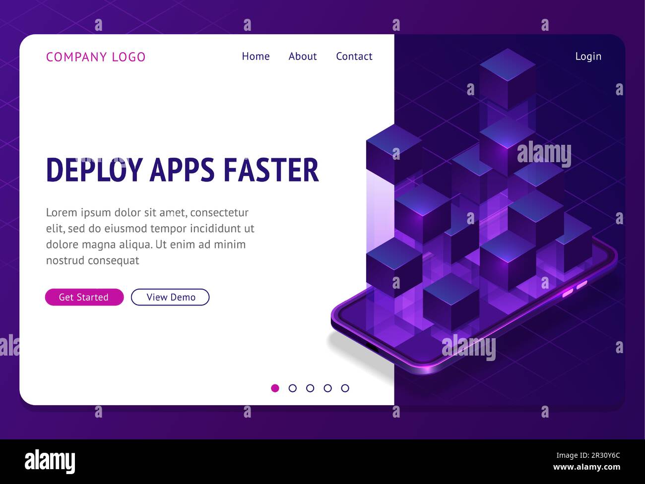 Deploy Apps Faster Isometric Landing Page Application Containerization And Modular Software