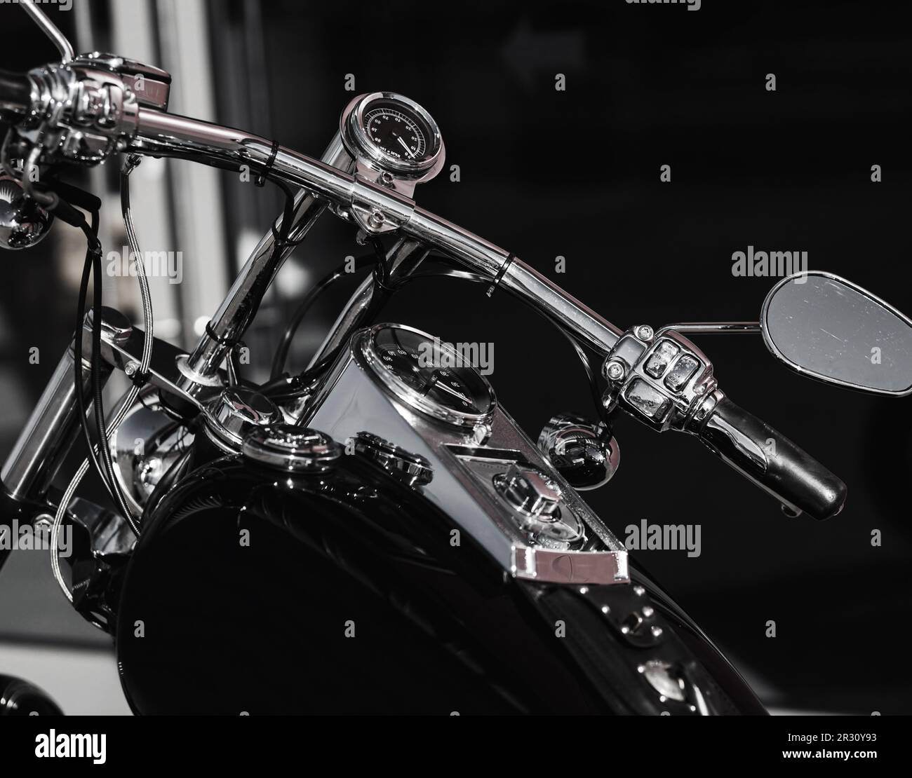 motorbike custom speed vintage old motorcycle with chrome details Stock ...