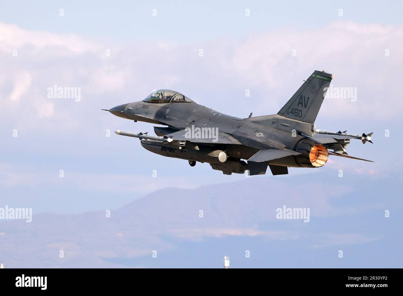 Lockheed Martin F-16C Fighting Falcon of the USAF stationed at Aviano ...