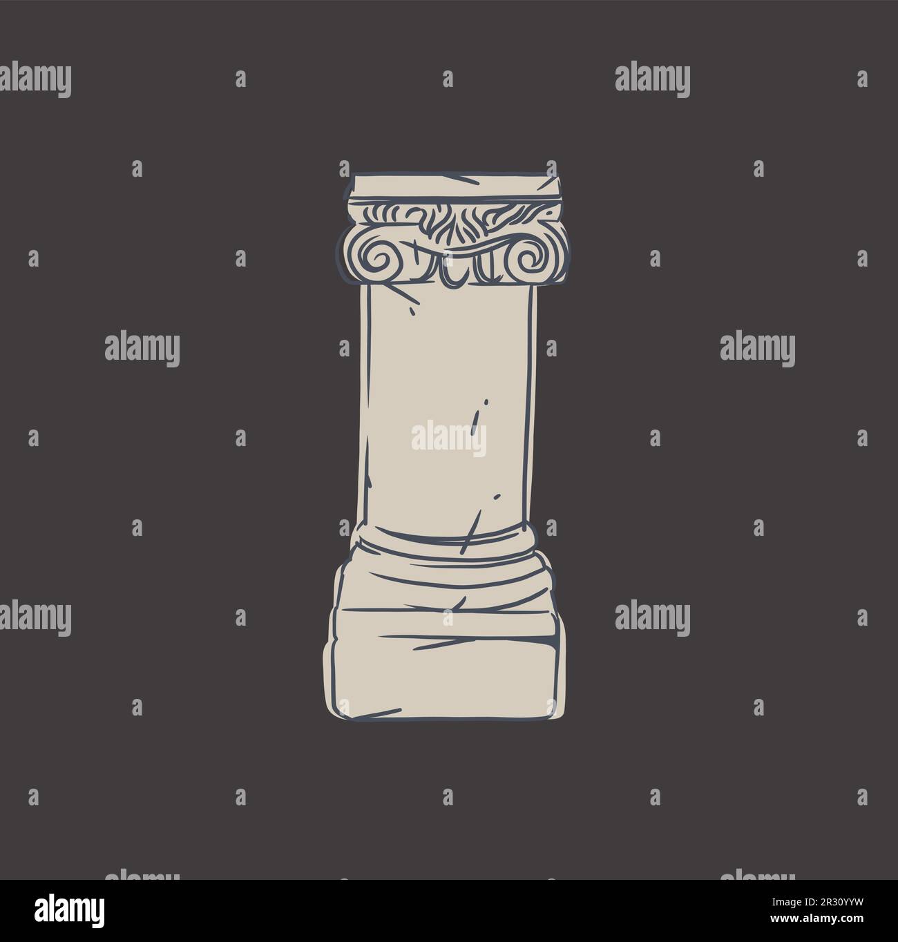 Hand drawn vector abstract outline,graphic,line art greek ancient ...