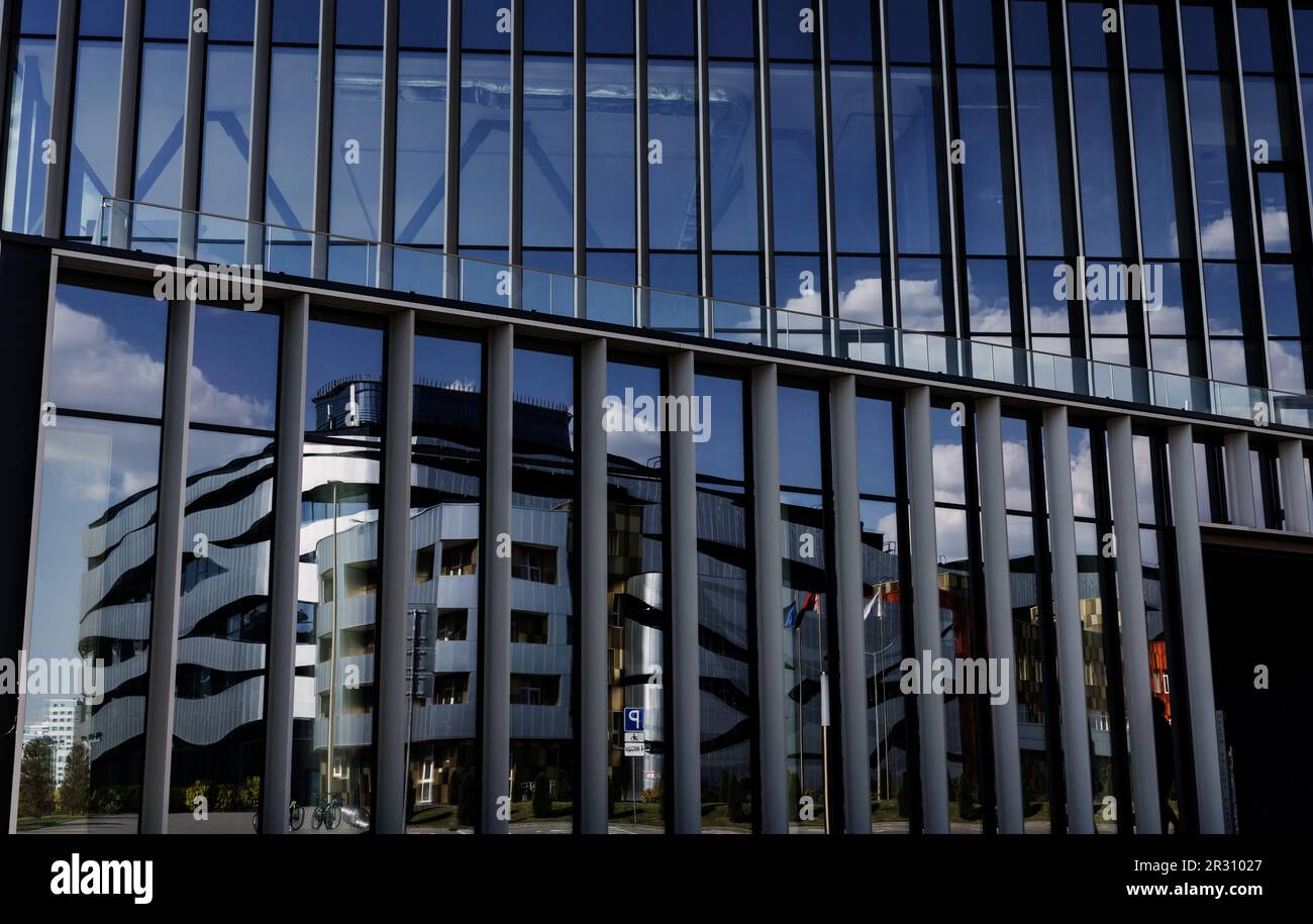 modern business center. glass office building. business architecture ...