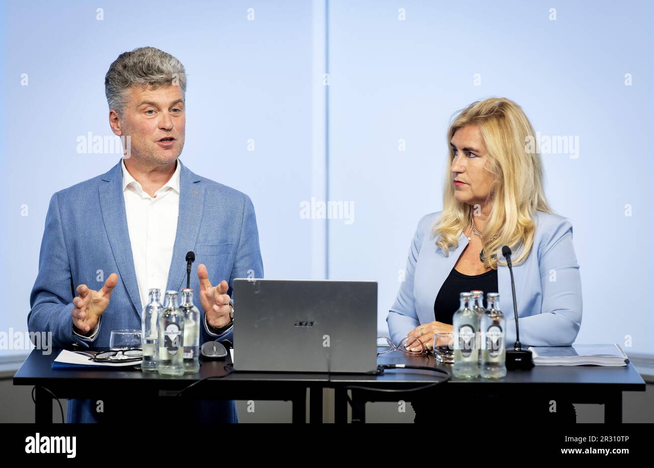 THE HAGUE - Anton van Wijk and Marjan Olfers during an explanation of ...