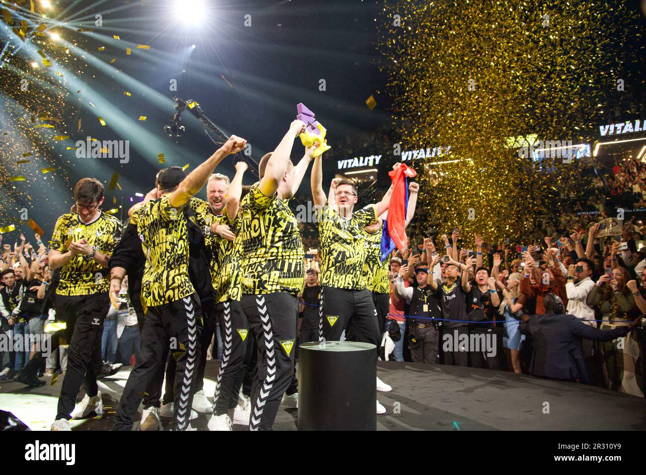 Paris, France. 21st May, 2023. France's Vitality's players celebrate ...