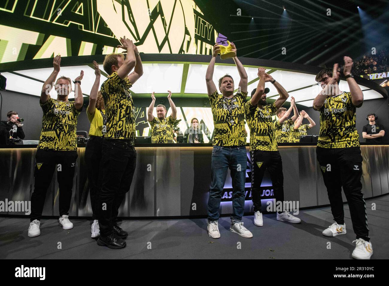 Paris, France. 21st May, 2023. France's Vitality's players celebrate ...