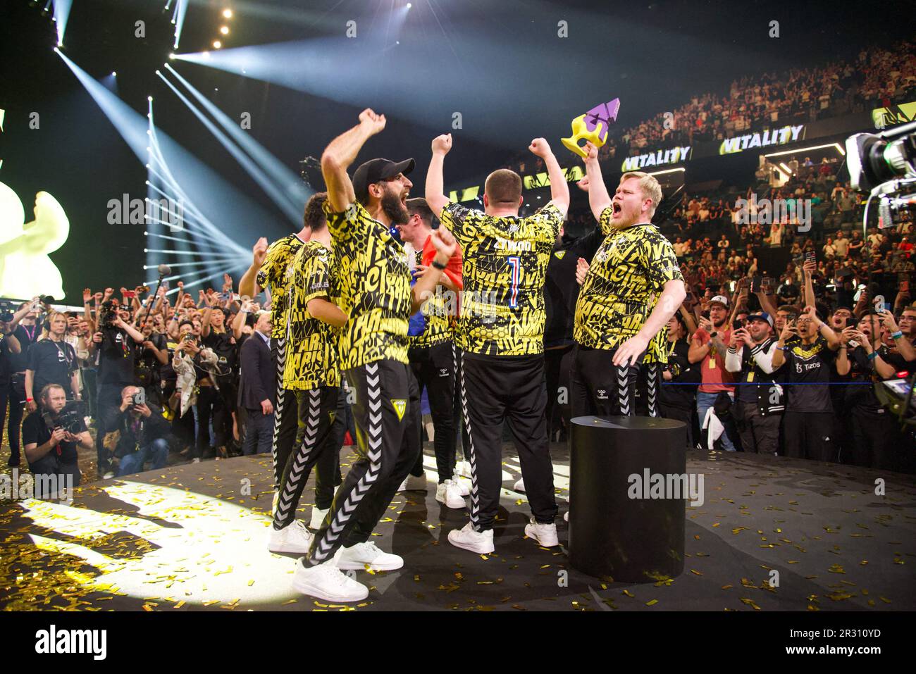 Paris, France. 21st May, 2023. France's Vitality's players celebrate ...