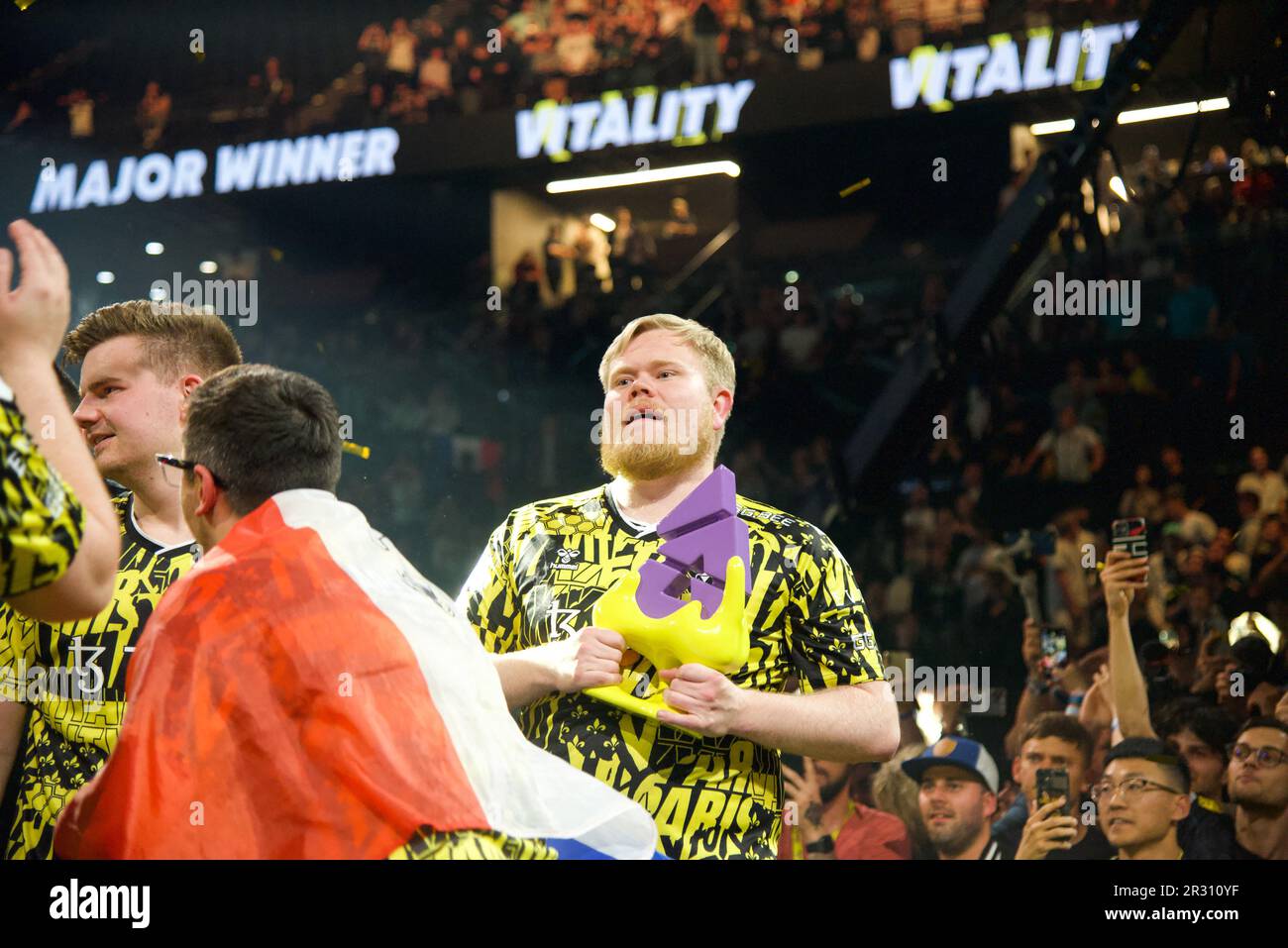 Paris, France. 21st May, 2023. France's Vitality's players celebrate ...