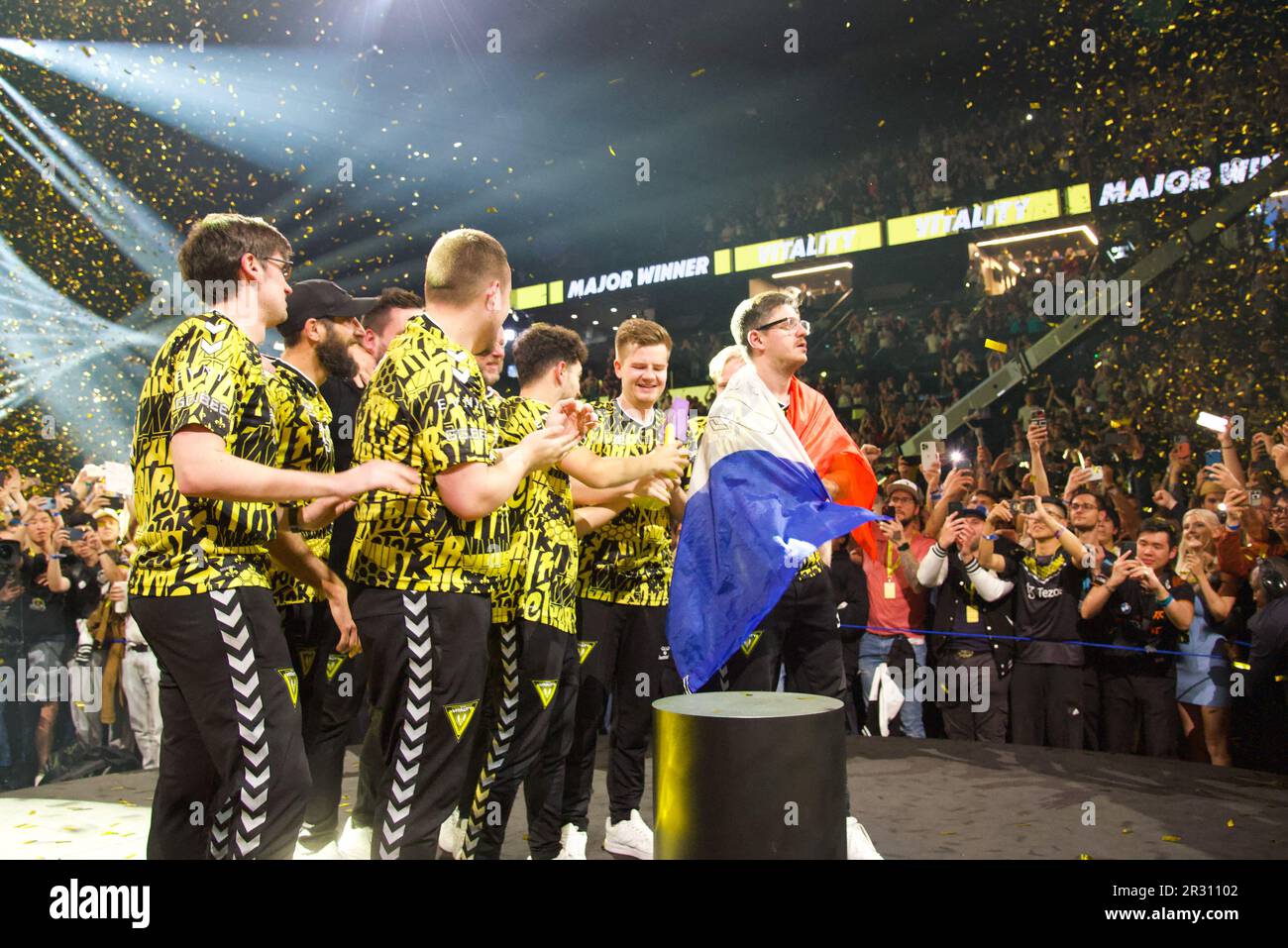 Paris, France. 21st May, 2023. France's Vitality's players celebrate ...