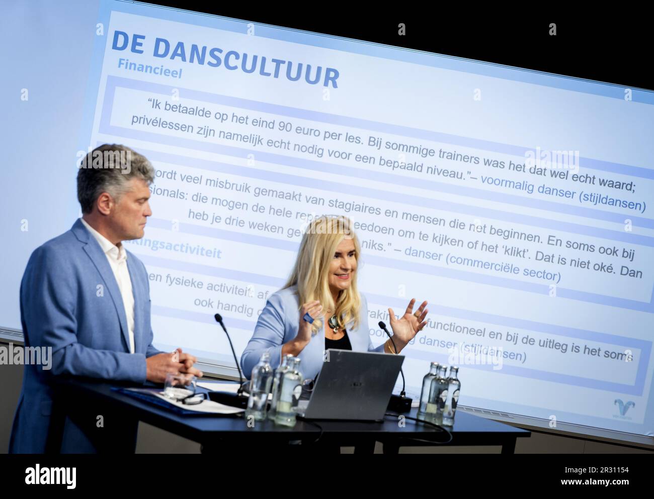 THE HAGUE - Anton van Wijk and Marjan Olfers during an explanation of ...