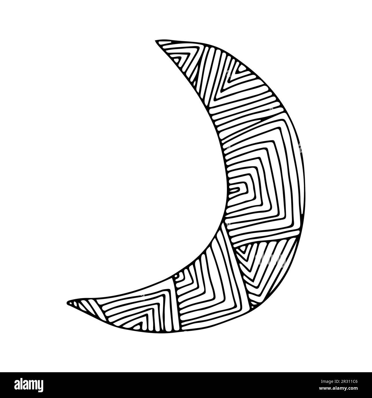 Doodle vector moon Stock Vector Image & Art - Alamy