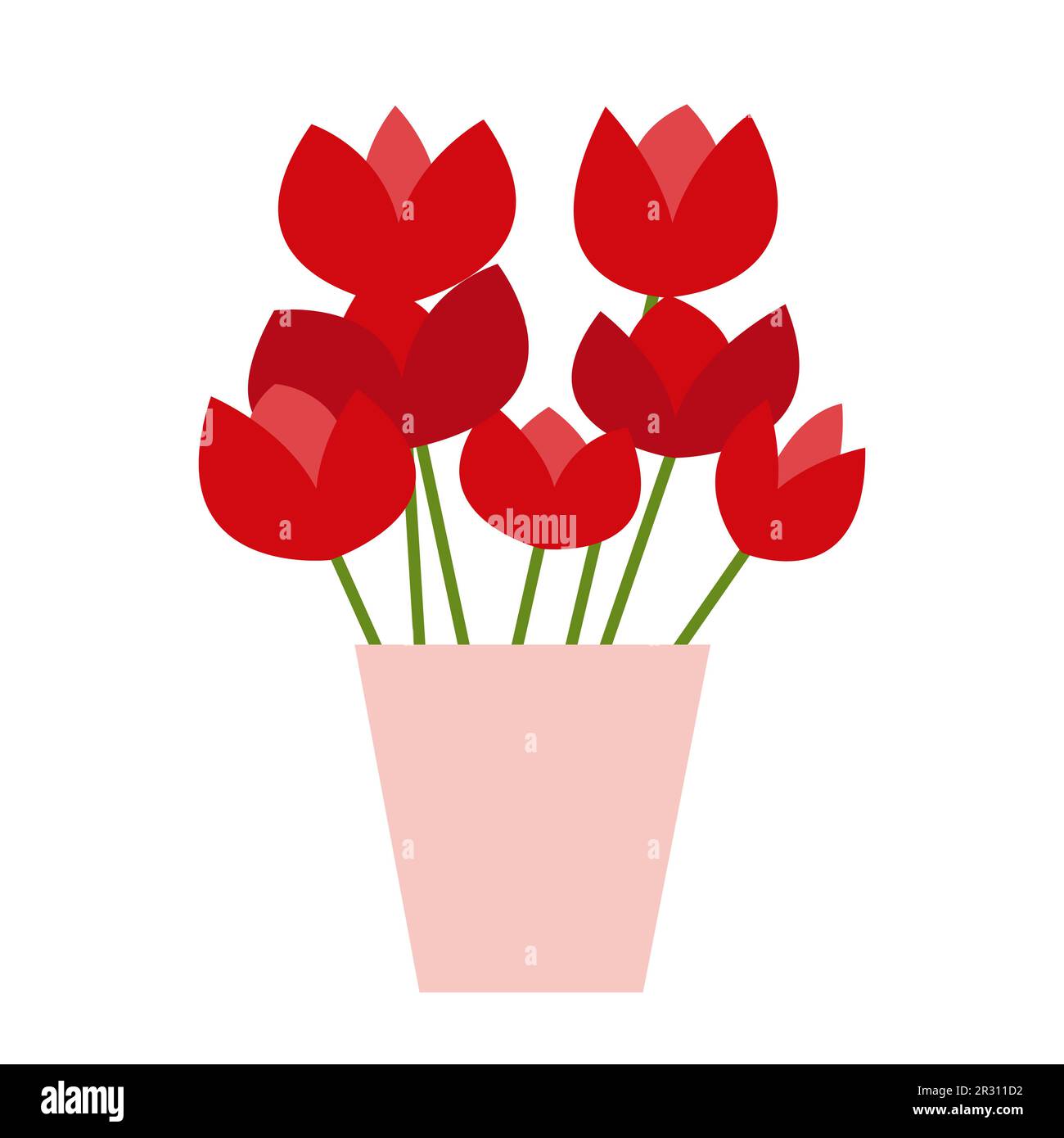 Red tulips blossom in garden Stock Vector Images - Alamy