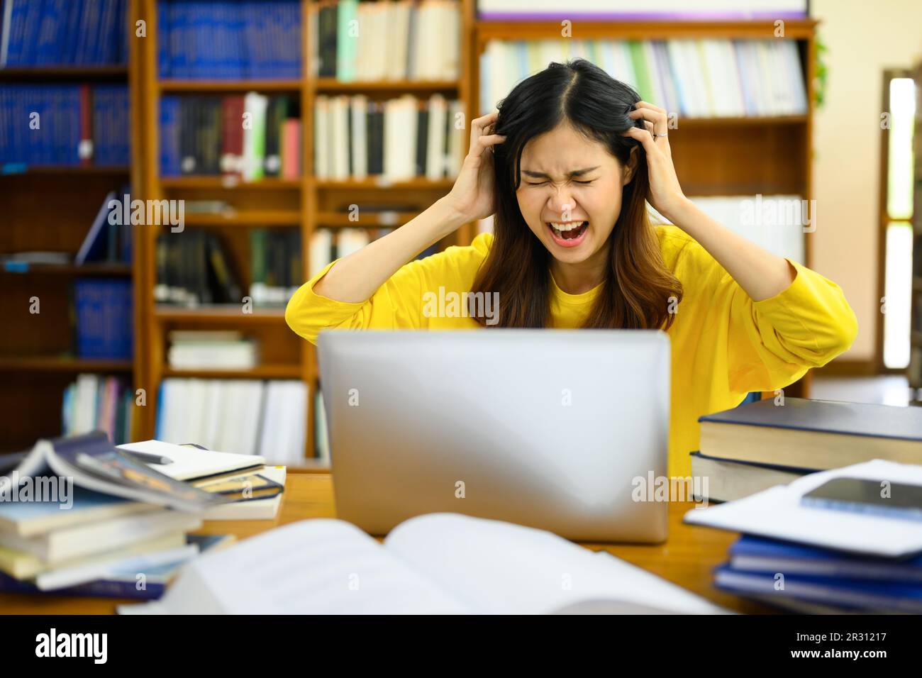 College Students Studying Stressed