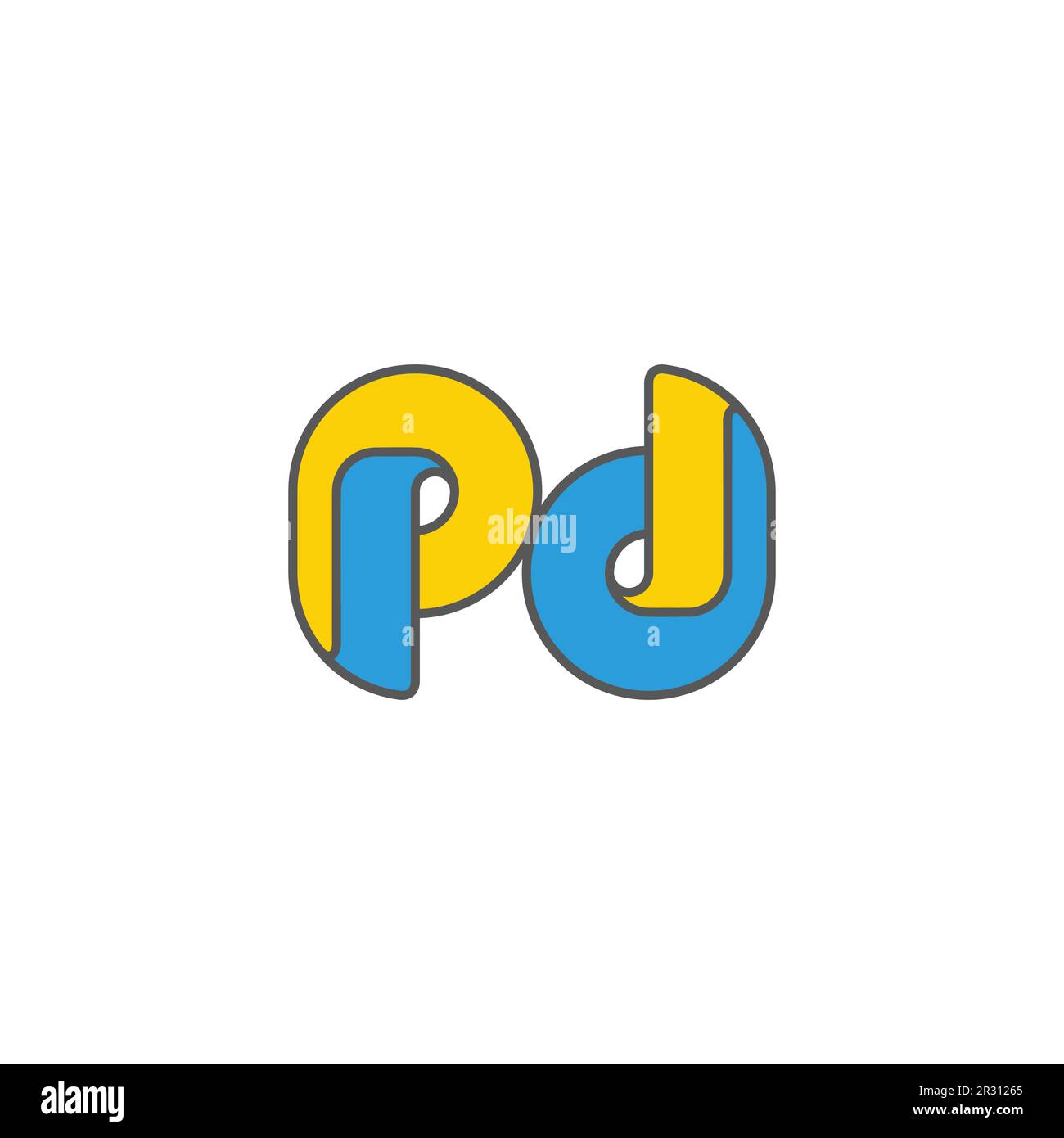 letter pd linked colorful fun design logo vector Stock Vector Image ...