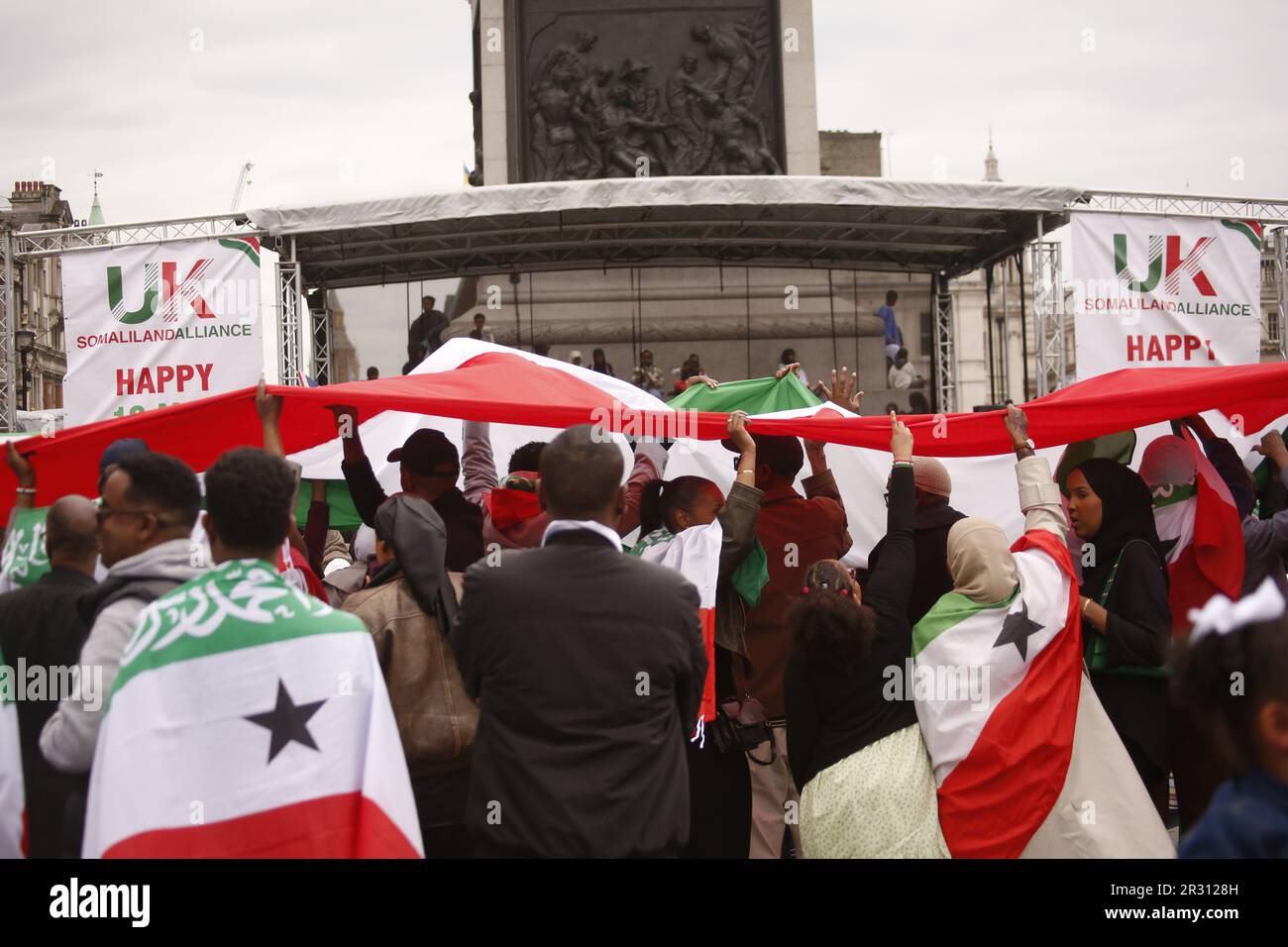 London, UK. 21/May/2023 Rally for Somaliland, Trafalgar Square People ...