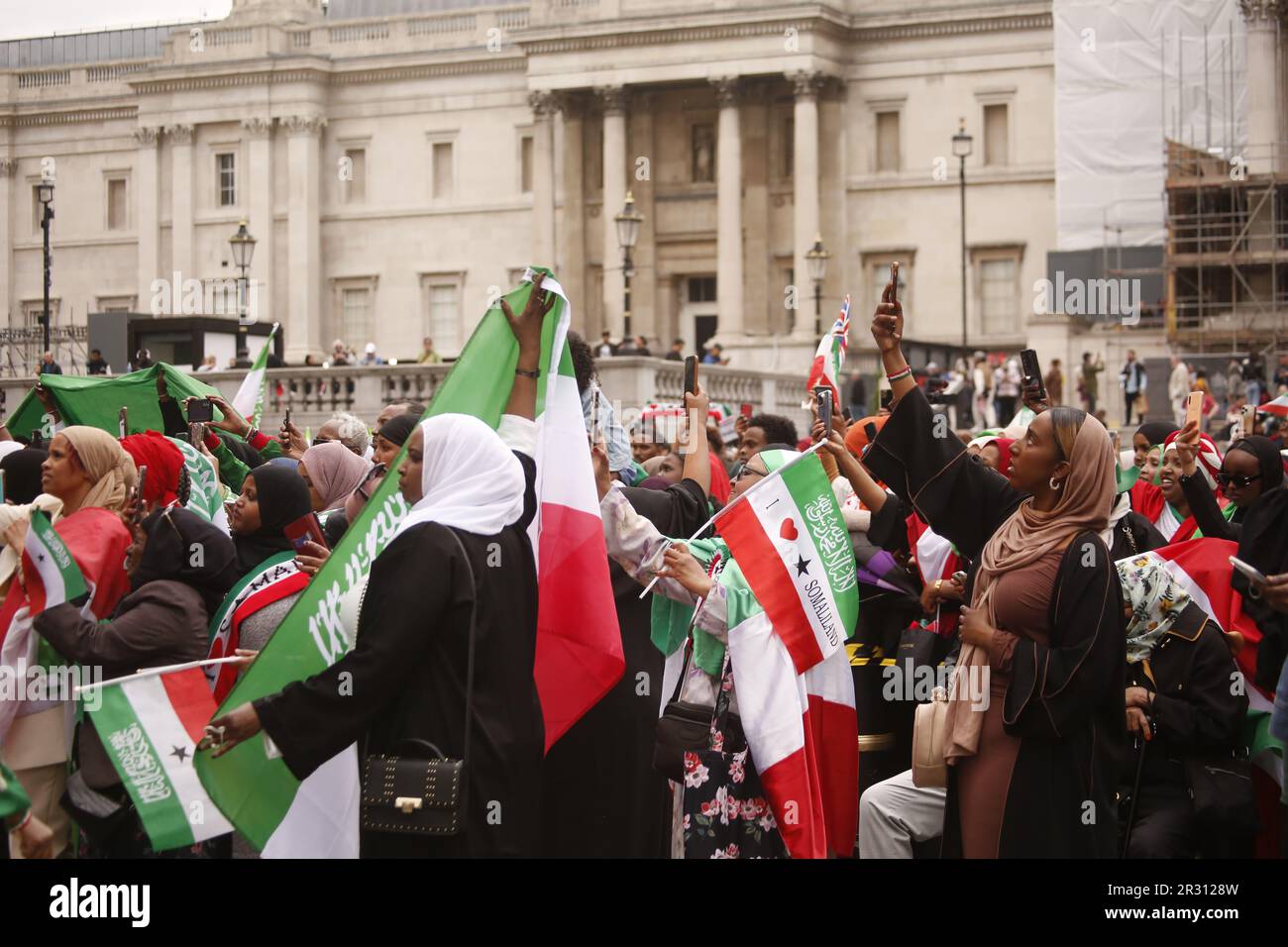 London, UK. 21/May/2023 Rally for Somaliland, Trafalgar Square People ...