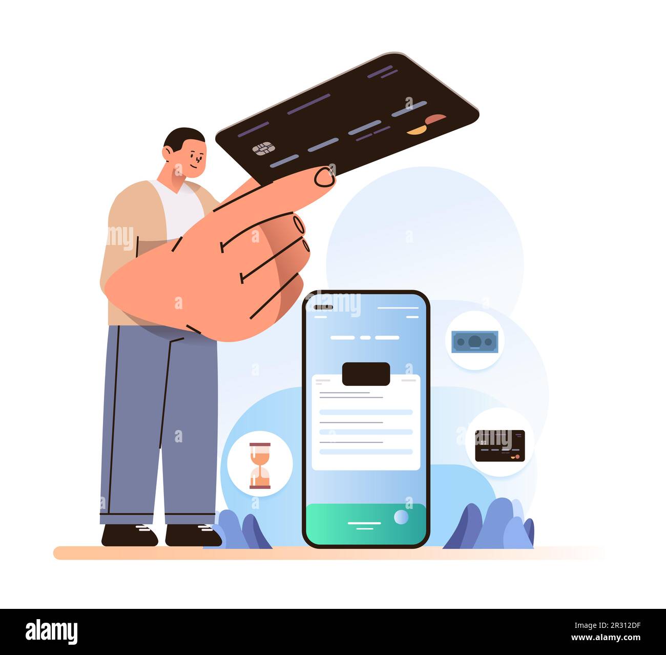 Young guy adding data in hi-res stock photography and images - Alamy