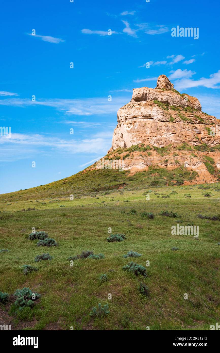 Courthouse and Jail Rocks, Historical landmark in Nebraska Stock Photo ...